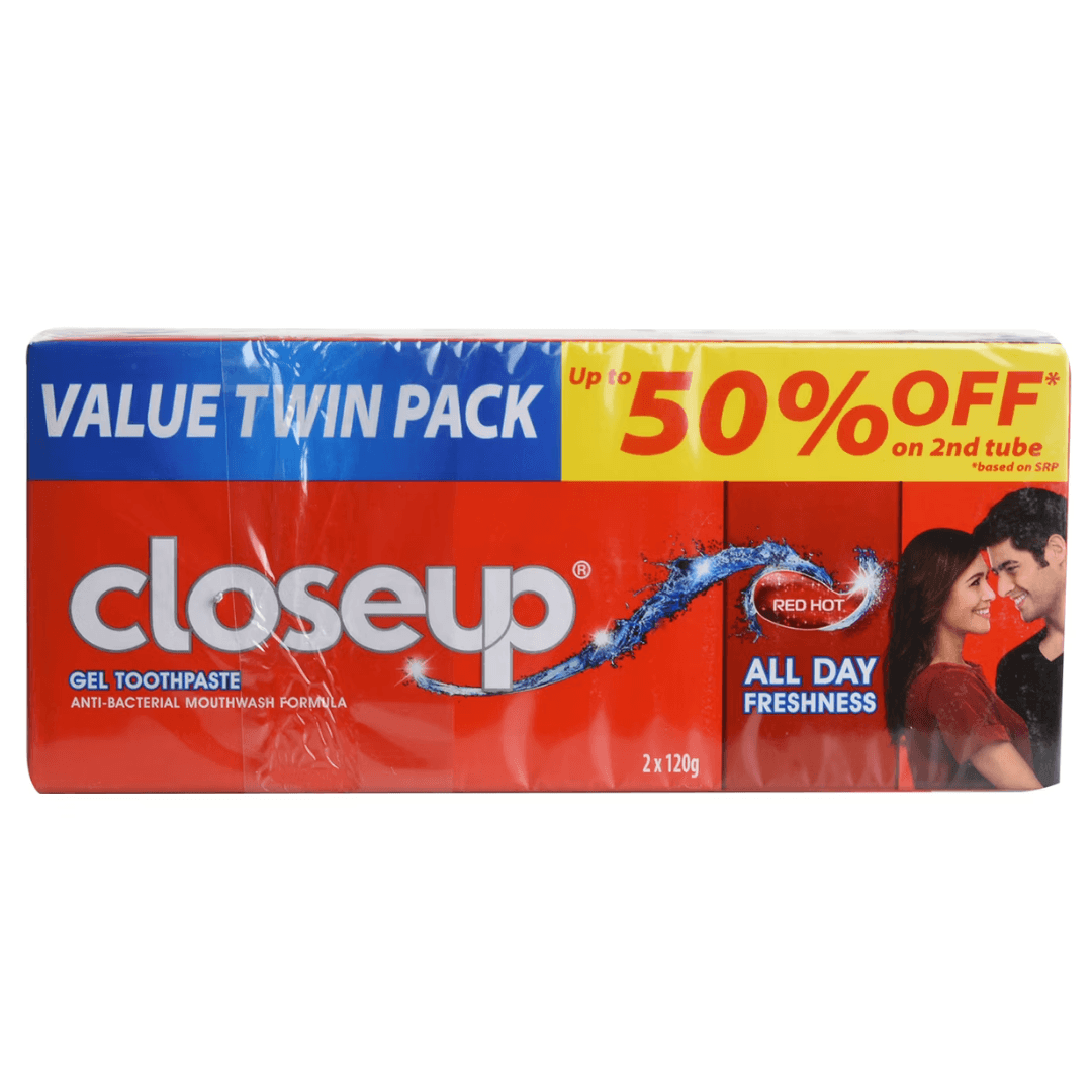 Close Up - Close Up Anti-Bacterial Gel Toothpaste Red Hot 120g x 2 Twin ...