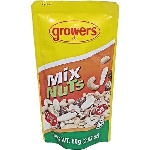 Growers - Growers Mixed Nuts 80 g – Peanuts, Cashews & Almonds, Salted ...